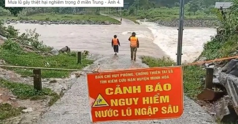 Lũ trên sông Gianh lên nhanh, cảnh báo lũ quét, sạt lở ở 7 khu vực t